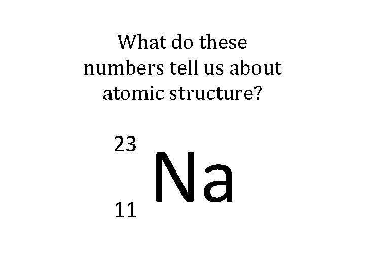 Topic Atomic structure mass and atomic numbers Level