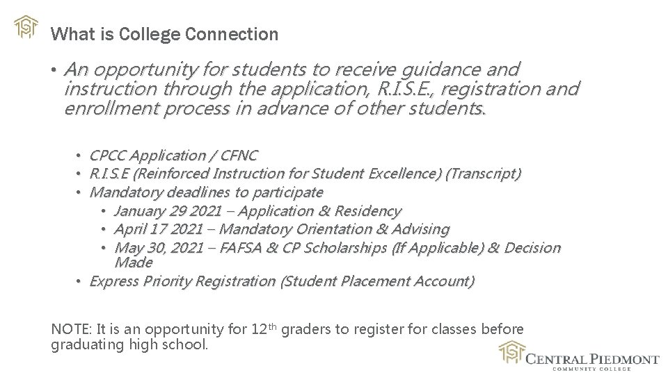 Lets Talk about College College Connection 20202021 Why