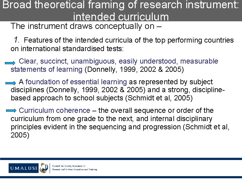 The Maintaining Standards 2011 14 project Services Subjects
