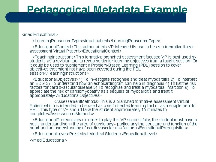Describing Diverse Resources in Medical Education Using Metadata