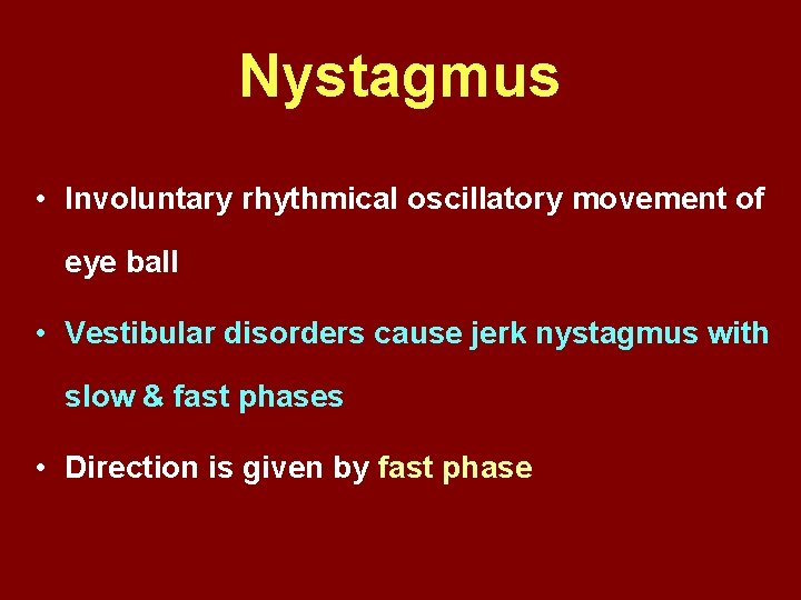 Clinical Tests for Vestibular Function Dr Vishal Sharma