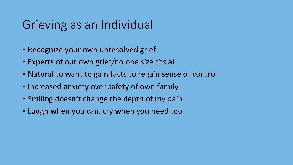 Grieving as a Community Angela Oblinger MSW LISWS