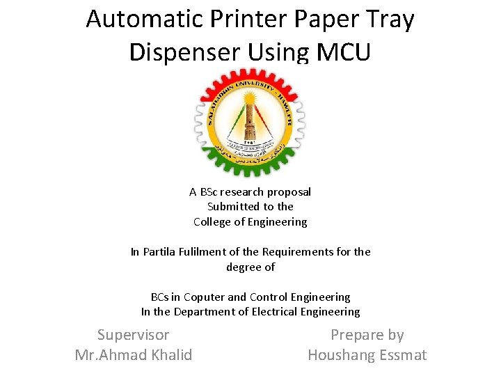 Automatic Printer Paper Tray Dispenser Using MCU A