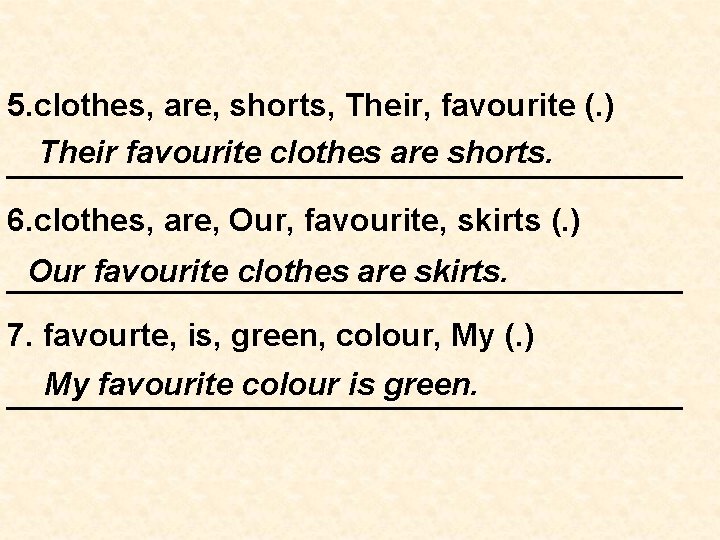 Lesson 20 My Favourite Clothes Favourite clothes I