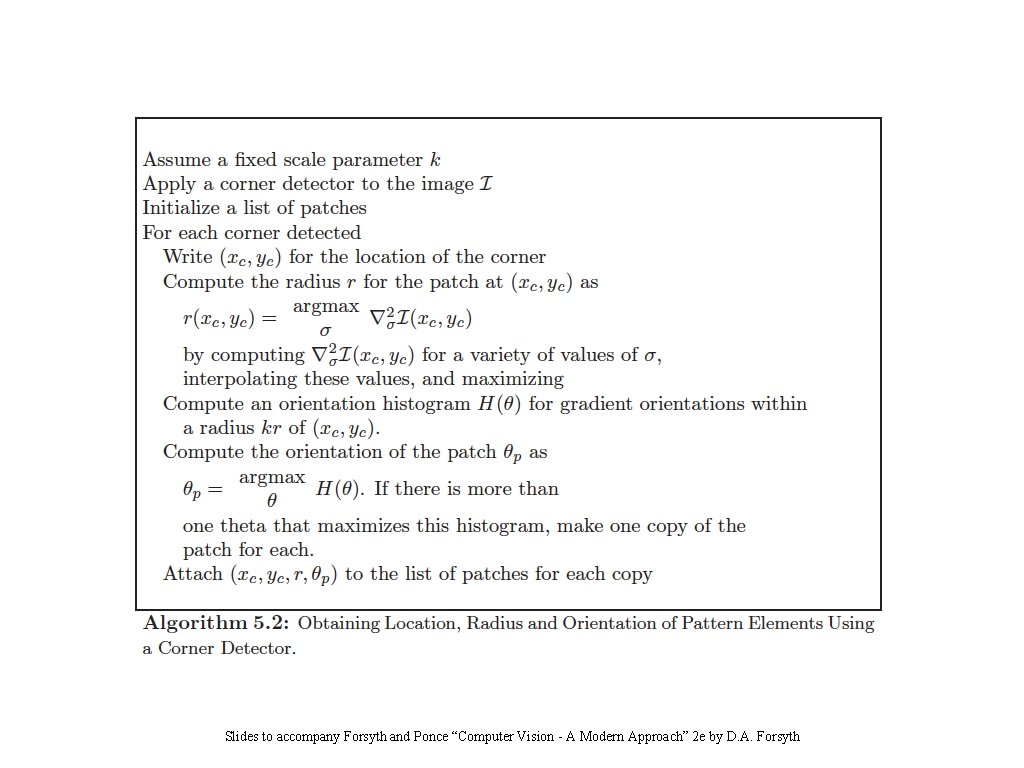 Image neighborhoods and SIFT features D A Forsyth
