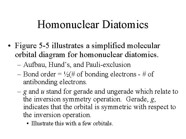 Molecular Orbitals Chapter 5 Molecular Orbital Theory Molecular
