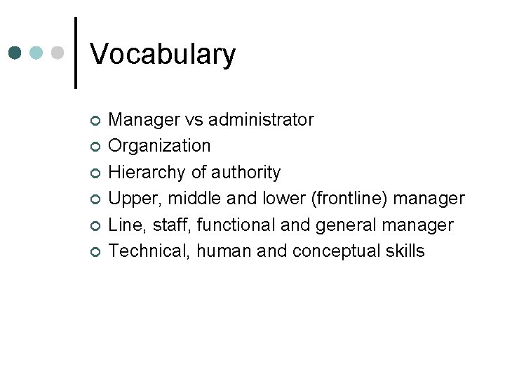 Managers and Organizations BOH 4 M Agenda Read