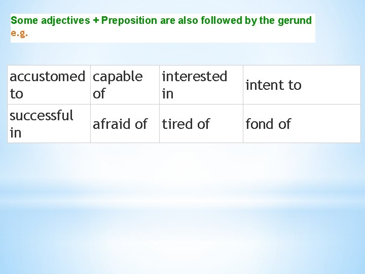 USES OF THE GERUND A Gerund may be