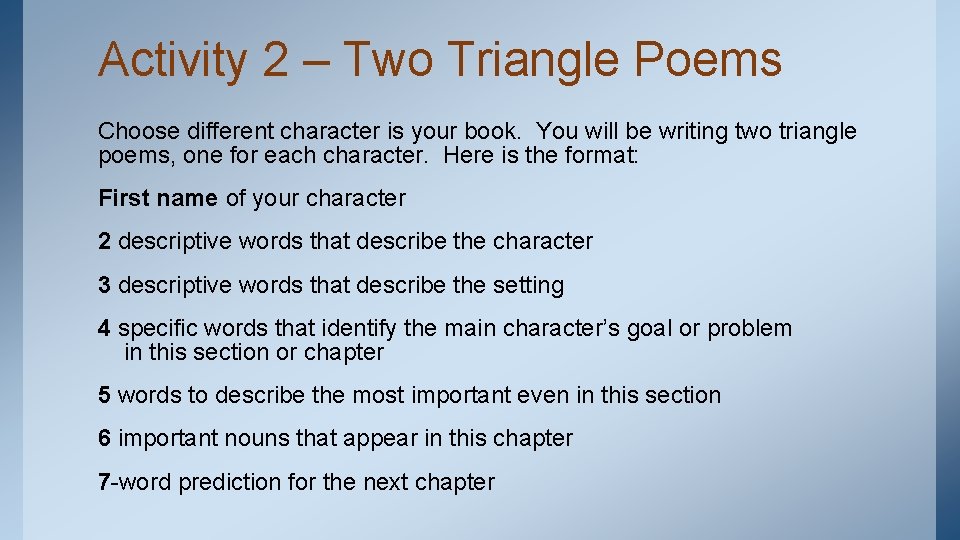 Book of Choice For your second class book