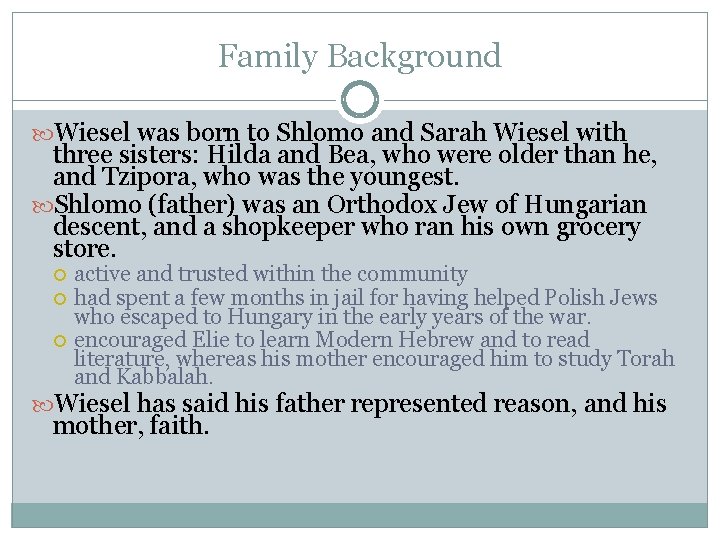 Night by Elie Wiesel A NONFICTION JOURNEY OF