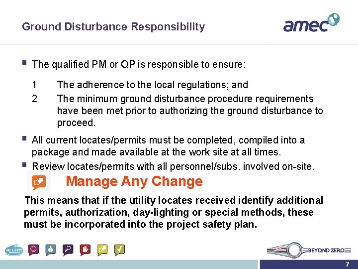 Time Out For Safety Ground Disturbance AMEC Environment
