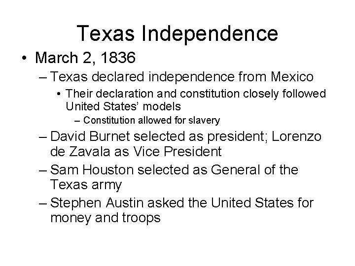 Chapter 11 Section 2 The Texas Revolution American
