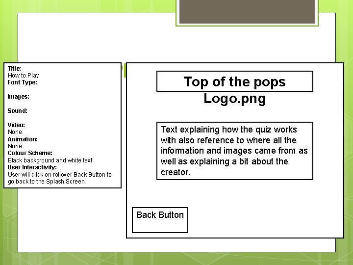 Top of the pops Storyboard Example Vincent Dixon