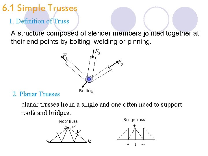 6 1 Simple Trusses 1 Definition of Truss