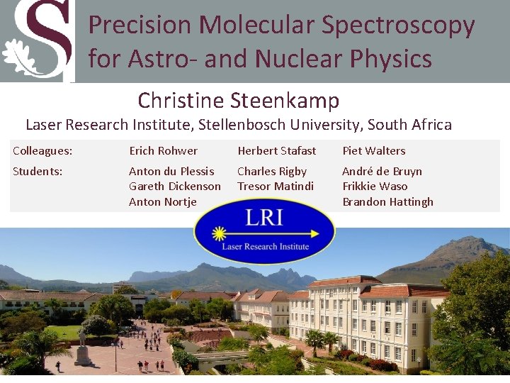 Precision Molecular Spectroscopy for Astro and Nuclear Physics