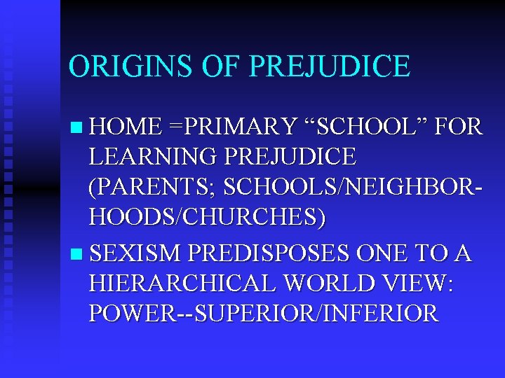 FIVE STAGES OF PREJUDICE JUSTICE AND PREJUDICE ANTILOCUTION