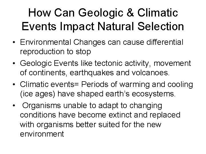 Chapter 4 Evolution Biodiversity 1 billion years of