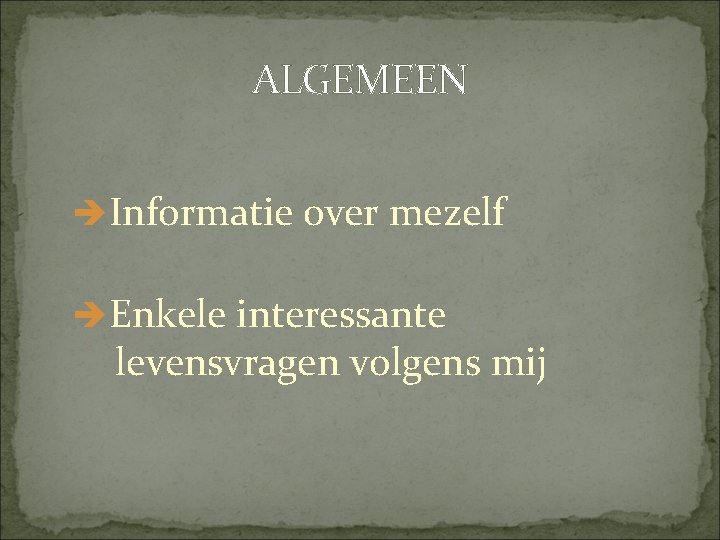 PECHA KUCHA ALGEMEEN Informatie over mezelf Enkele interessante