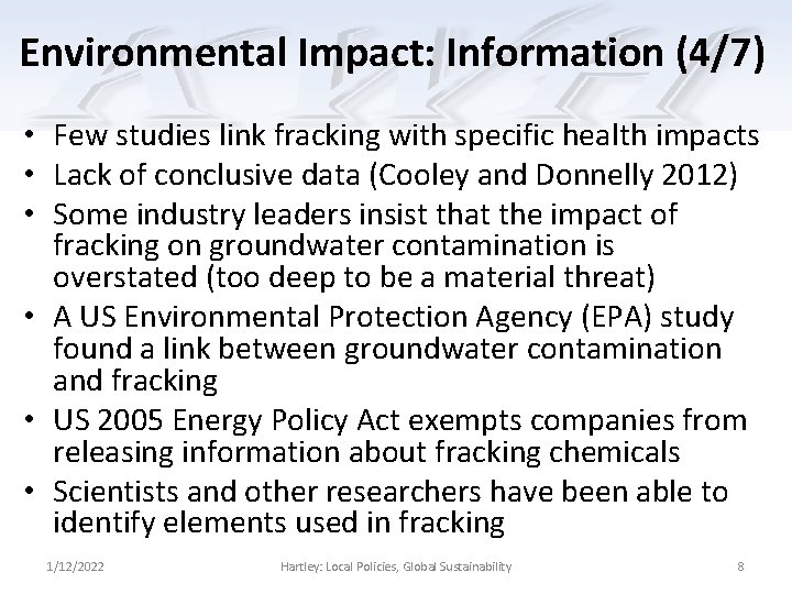 Local Policies for Global Sustainability Addressing the Impacts