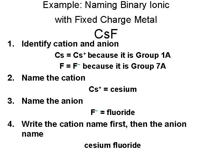 Introduction to Chemical Principles Chapter 8 Chemical Nomenclature