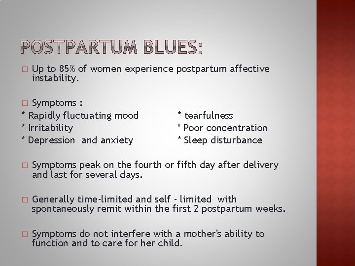 Supervised by Dr Suresh Psudocyesis Puerperal mental disorders
