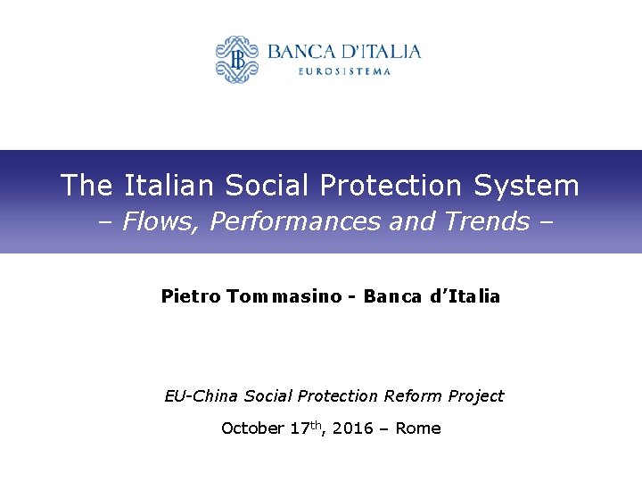The Italian Social Protection System Flows Performances and