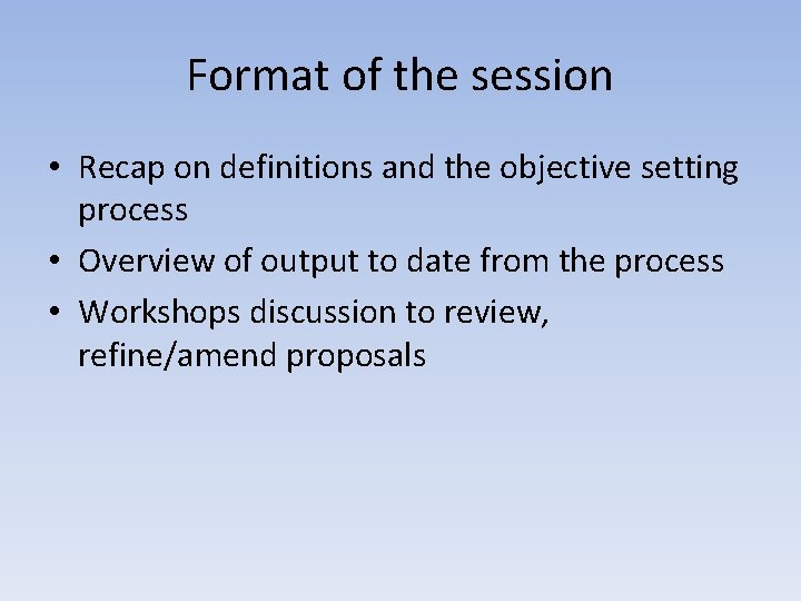 Annual and Improvement Objectives for 201314 MemberOfficer Workshop