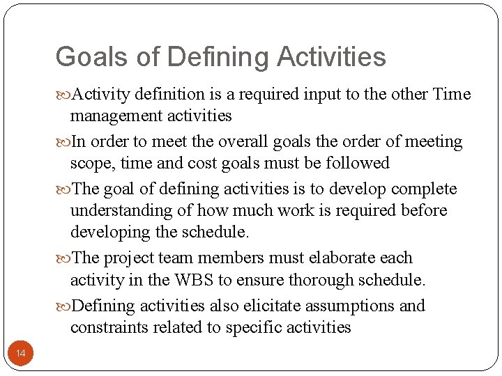 Project Time Management Part 1 Learning Objectives 2