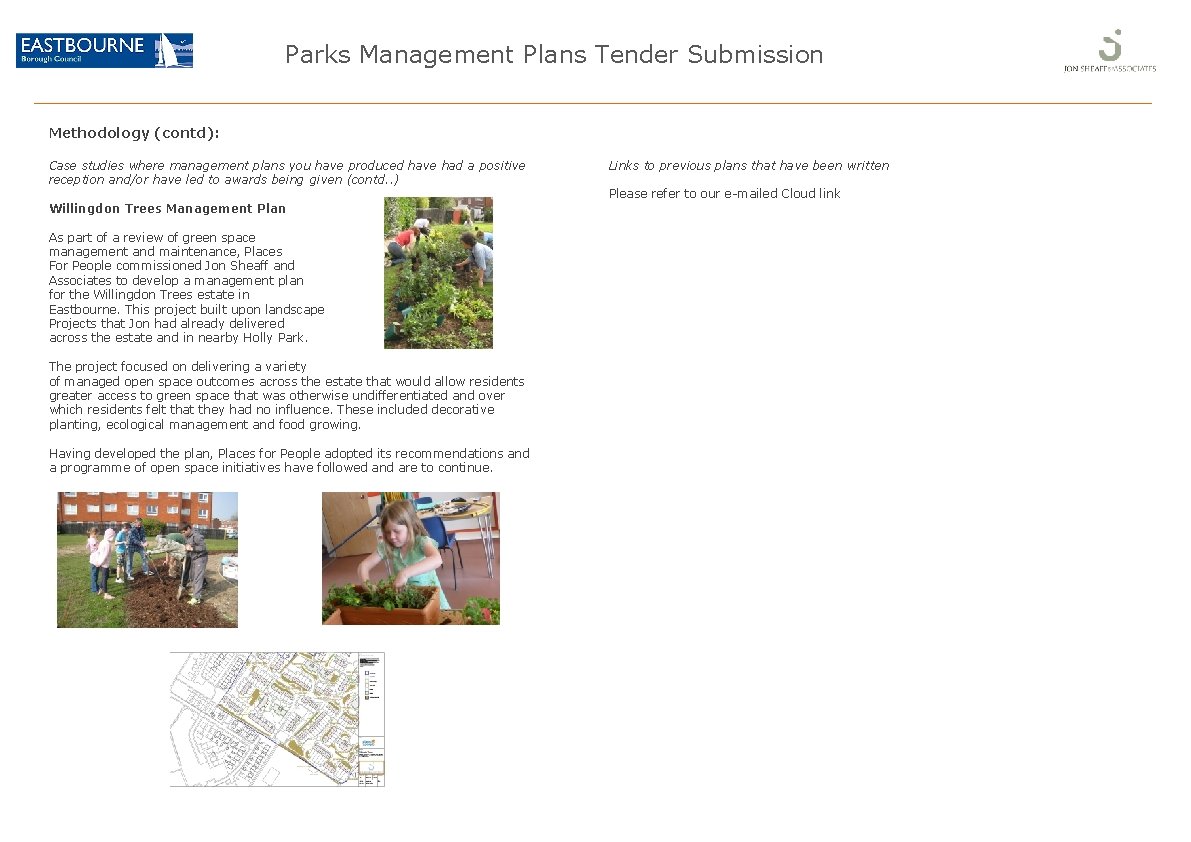 Parks Management Plans Tender Submission Parks Management Plans