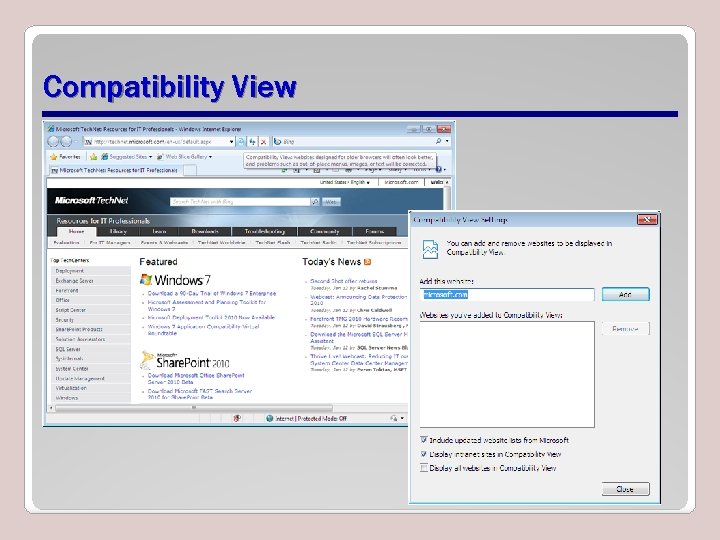 Working with Applications Lesson 7 Objectives Administer Internet