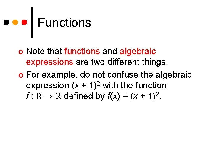 Functions Defined on General Sets Lecture 35 Section