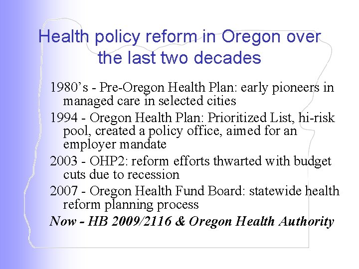 Building a Healthy Oregon Delivery System Redesign Quality