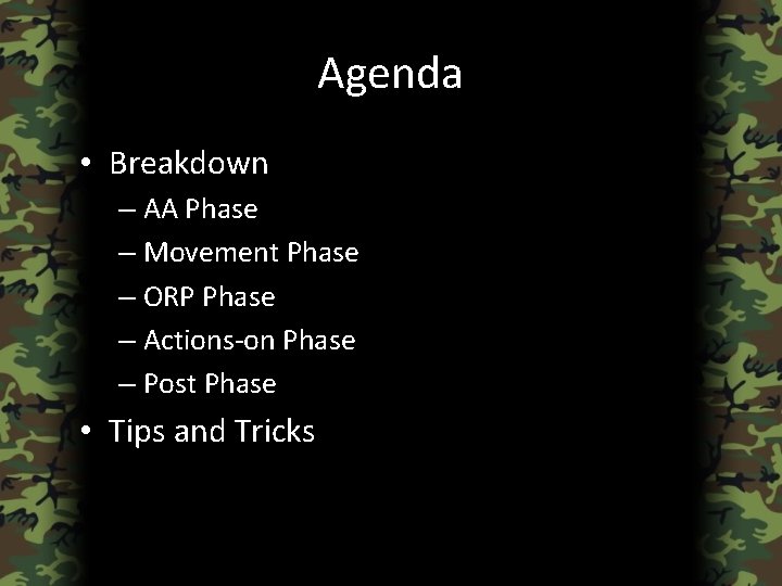 14 Feb 14 TAC Class Battle Drill Breakdown