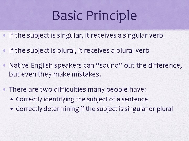 10 Simple Rules SubjectVerb Agreement based on 10