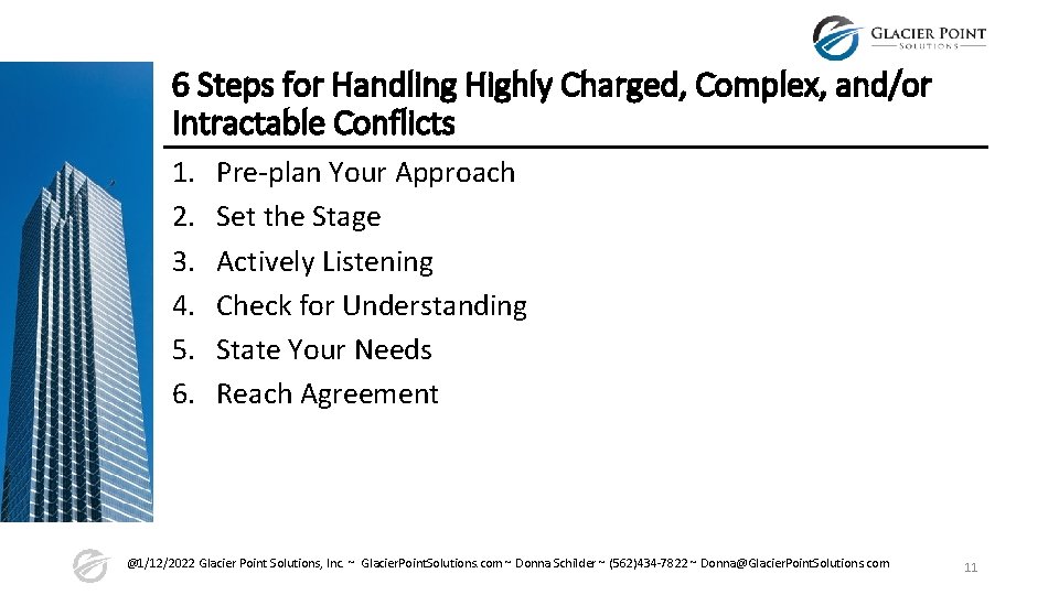 6 Steps for Handling Difficult Conflicts Donna Schilder