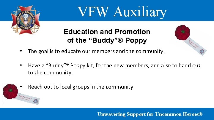 VFW Auxiliary Buddy Poppy VFW National Home Donna