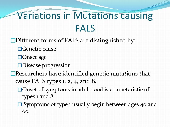 Clinical characteristics of familial amyotrophic lateral sclerosis with