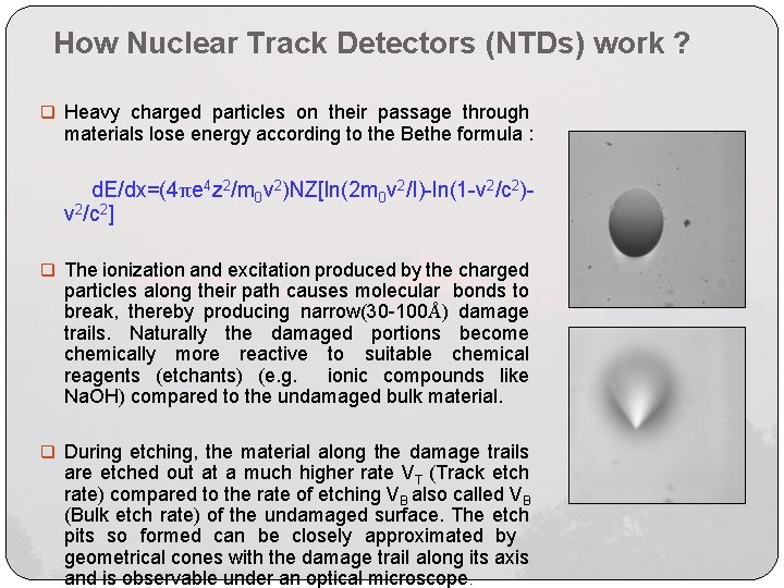 Calibration of a Nuclear Track Detector NTD for