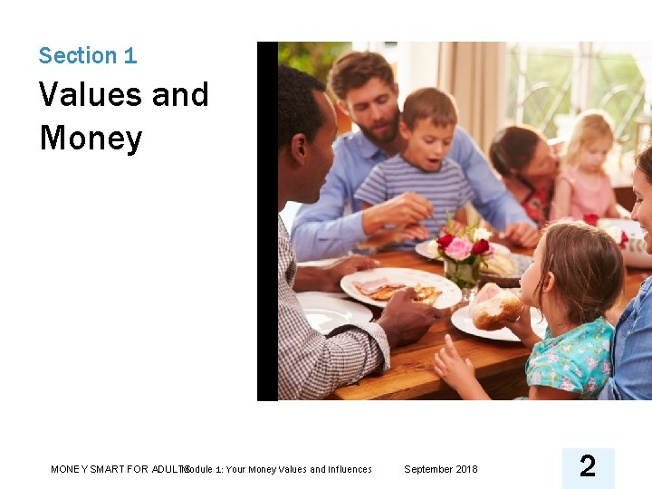 MODULE 1 Your Money Values and Influences September