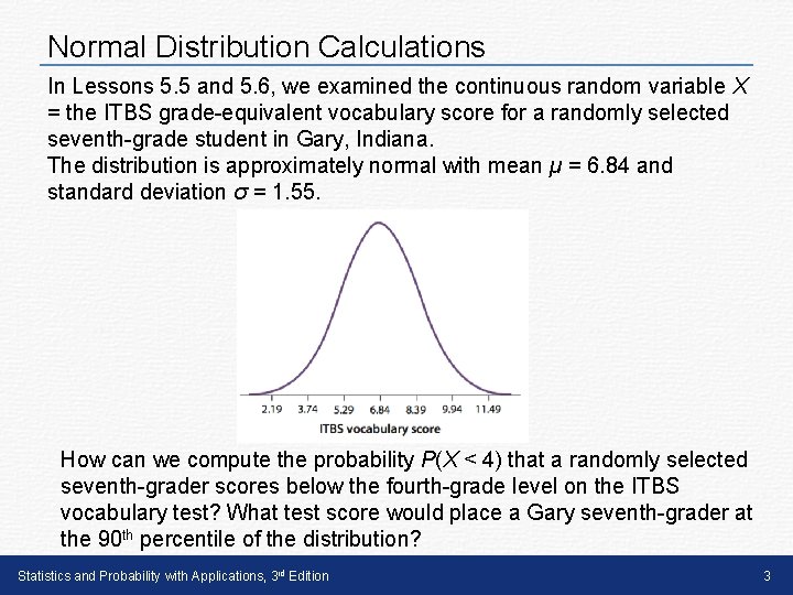 5 Random Variables Lesson 5 7 Normal Distribution