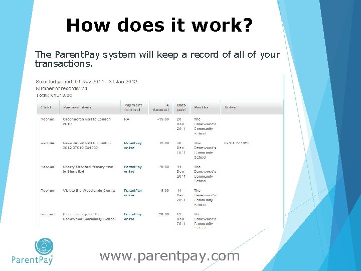Welcome to Balhousie Primary School Online Payment Service