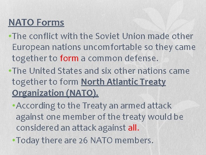 CHAPTER 25 THE COLD WAR BEGINS Big Picture