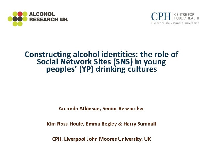 Constructing alcohol identities the role of Social Network
