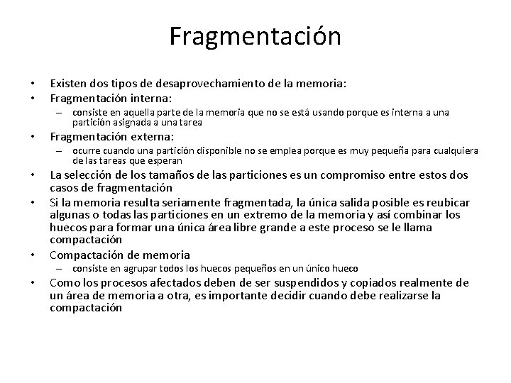 Tema VI Administracin de memoria objetivos docentes Los