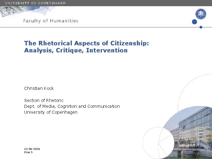 The Rhetorical Aspects of Citizenship Analysis Critique Intervention