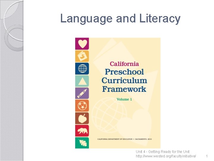 Language and Literacy Unit 4 Getting Ready for