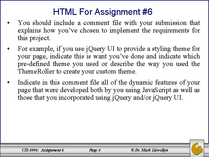 CIS 4004 WebBased Information Technology Summer 2014 Homework