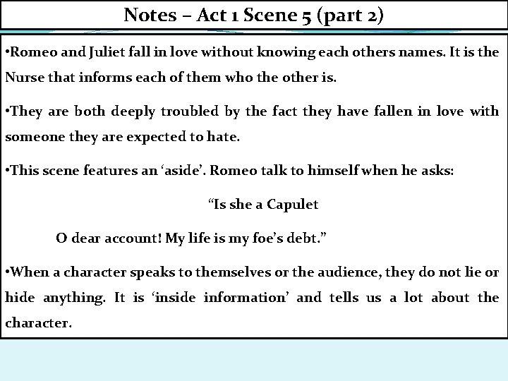 Romeo and Juliet Act 1 Scene 5 Date