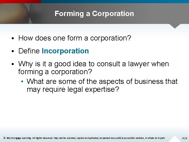 Chapter Four Choosing a Form of Business Ownership