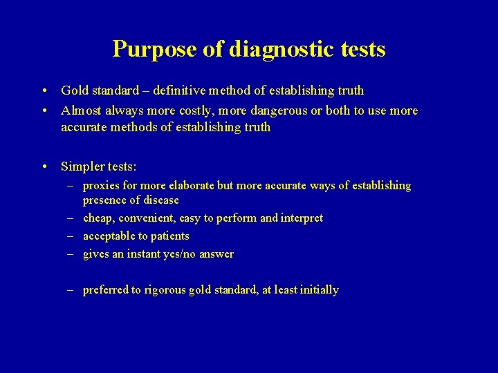 Introduction to Evidence Based Medicine Module 3 Diagnostic